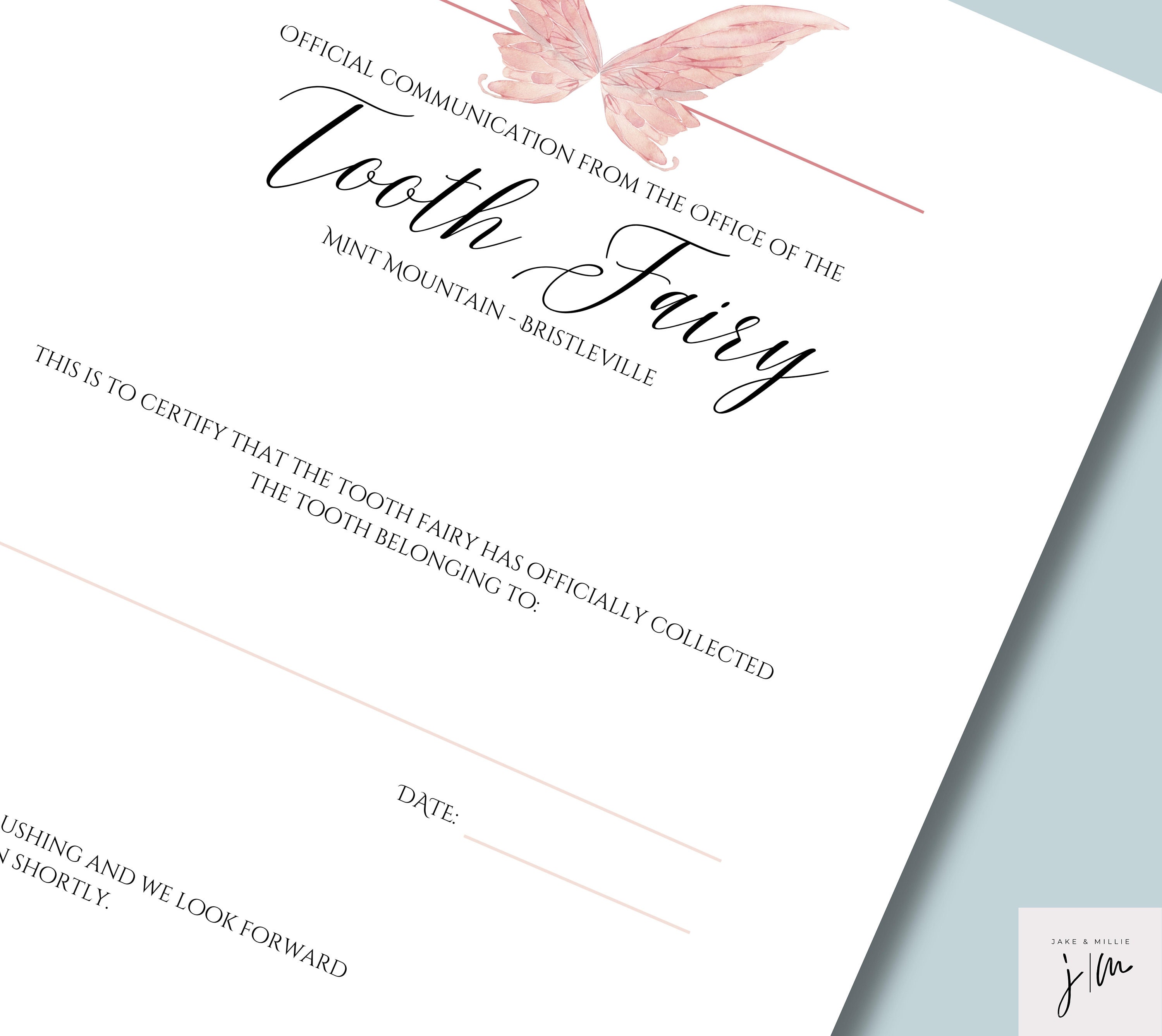 Classy Letter From the Tooth Fairy Supplied in PDF & SVG. Instant ...