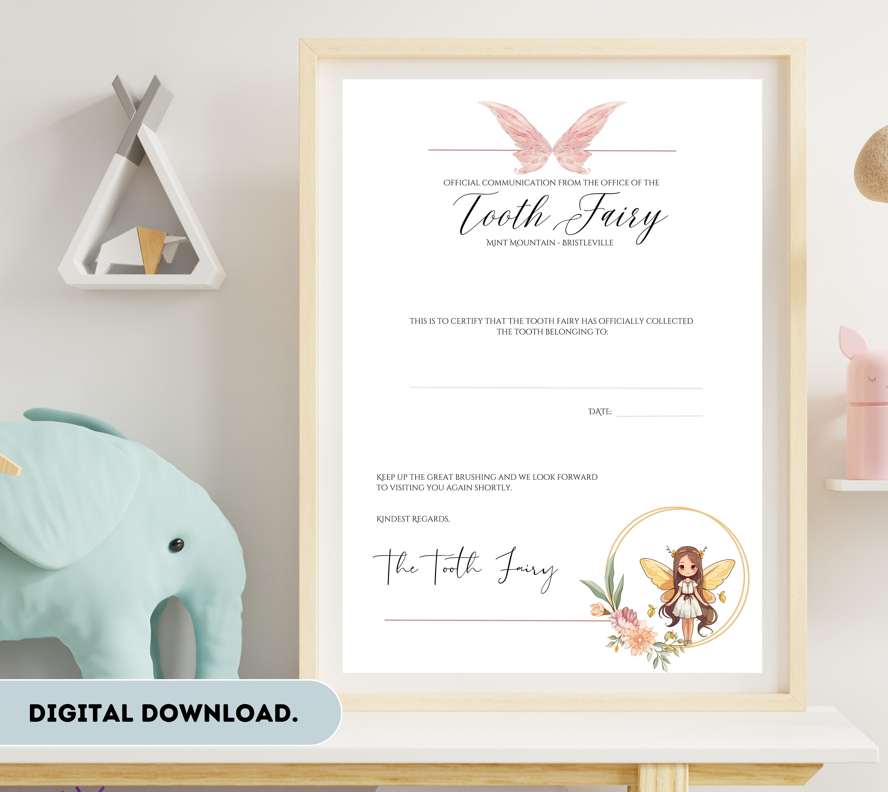 Classy Letter From the Tooth Fairy Supplied in PDF & SVG. Instant ...