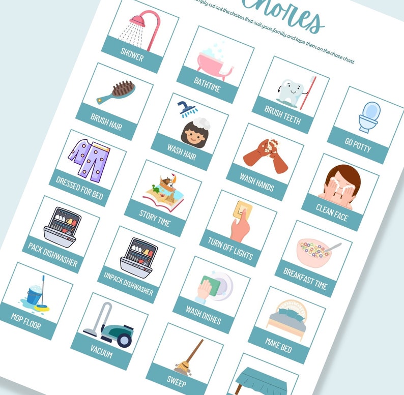 Chore Chart - 60 Chores Available for Kids & Teens With Reward ...