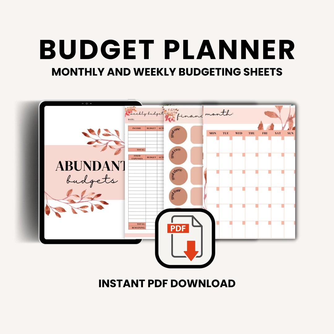 Blush Budget Planner DIGITAL DOWNLOAD • Abundant Budgets - Etsy