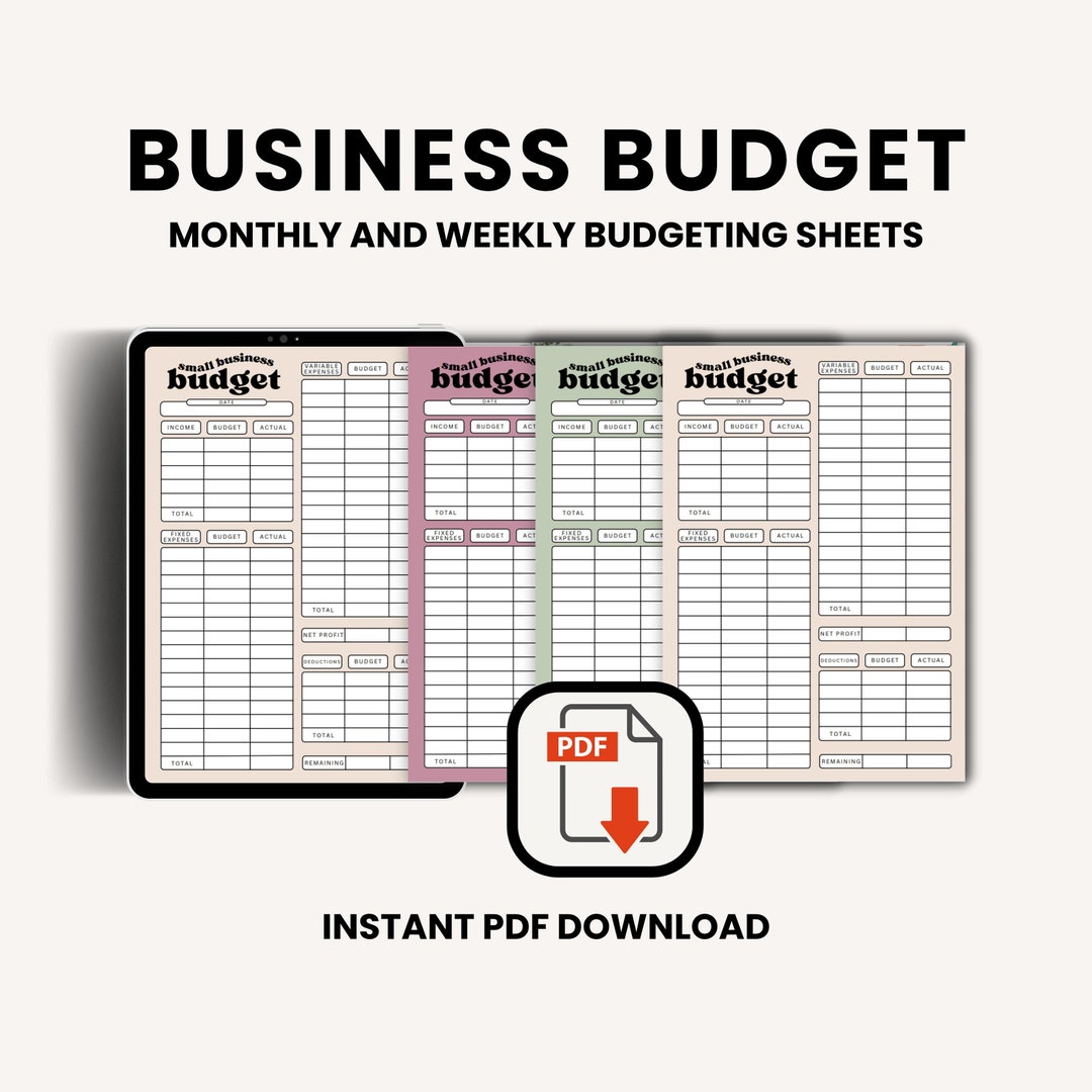 Small Business Budget Sheet - Abundant Budgets - Etsy