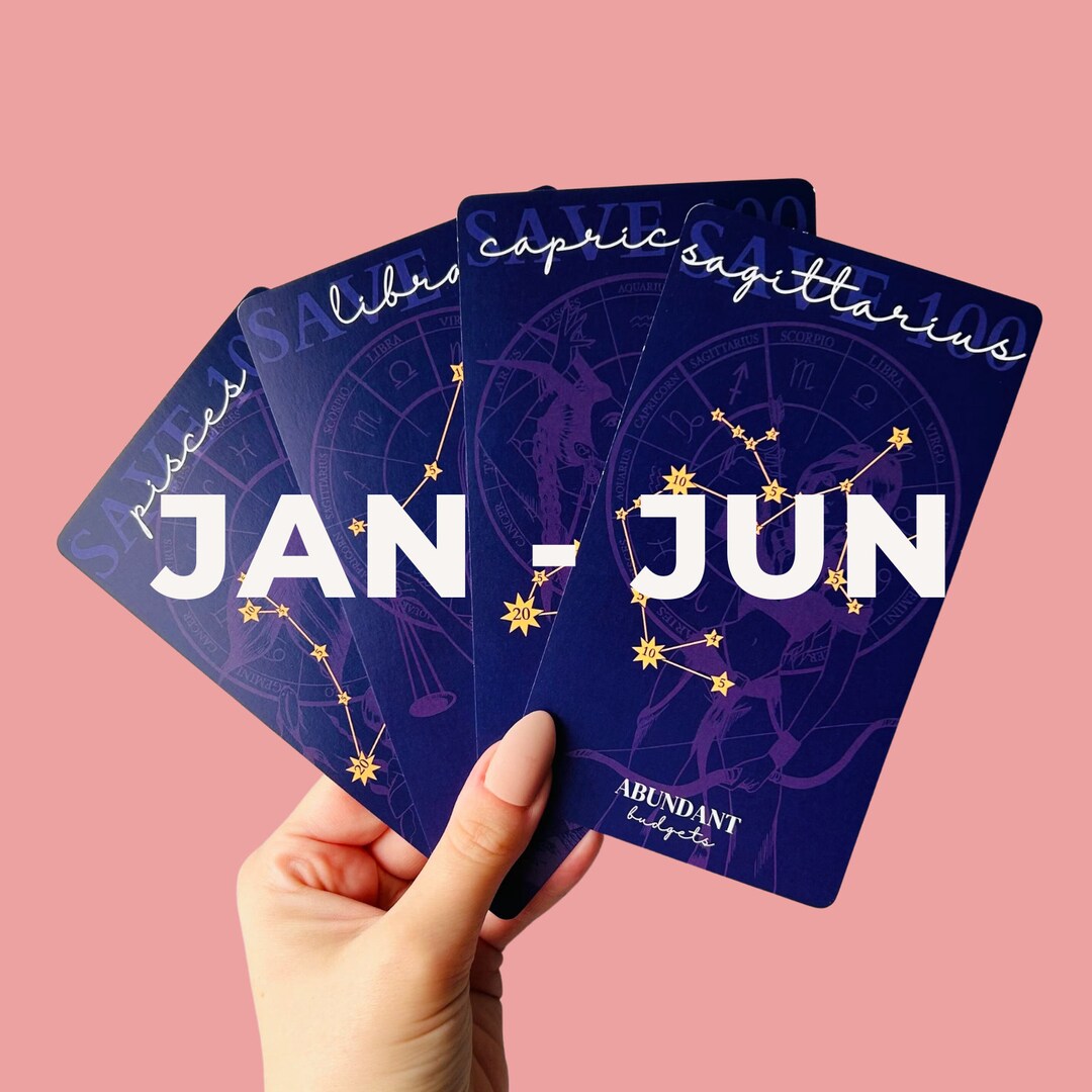 Zodiac Savings Challenge • Jan - June • Abundant Budgets - Etsy UK