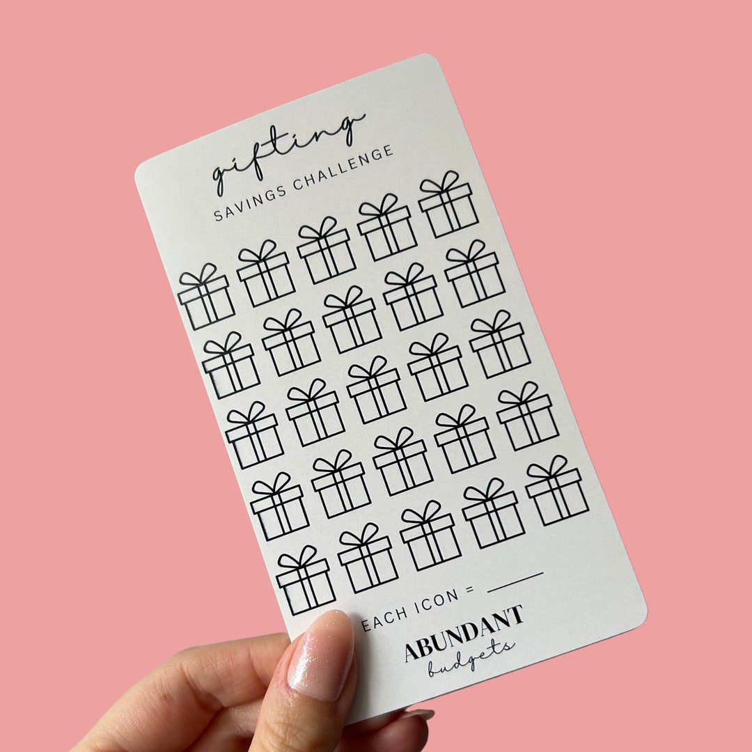 Gifting Savings Challenge • Fits Cash Envelope • Minimal Saving ...