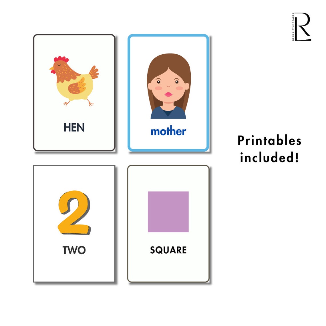 Pre K Educational Flashcards Nursery Printable Bundle for Learning Kids ...