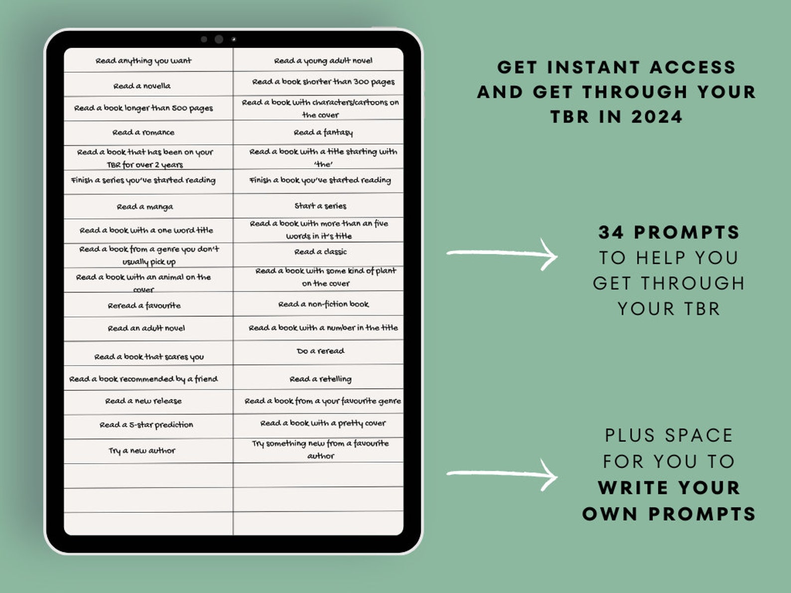 TBR Prompts to Help You Get Through Your Books | TBR Jar Prompts | Get ...