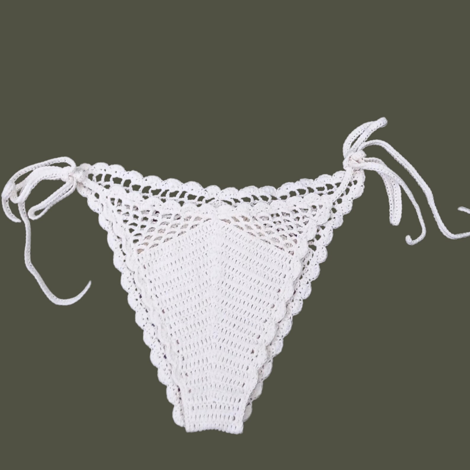 Handmade White Crochet Bikini Set – Boho Summer Swimwear – Bridal ...