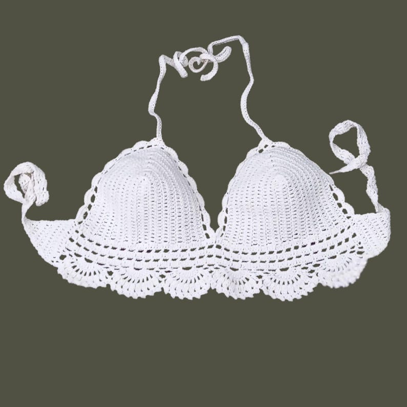 Handmade White Crochet Bikini Set – Boho Summer Swimwear – Bridal ...