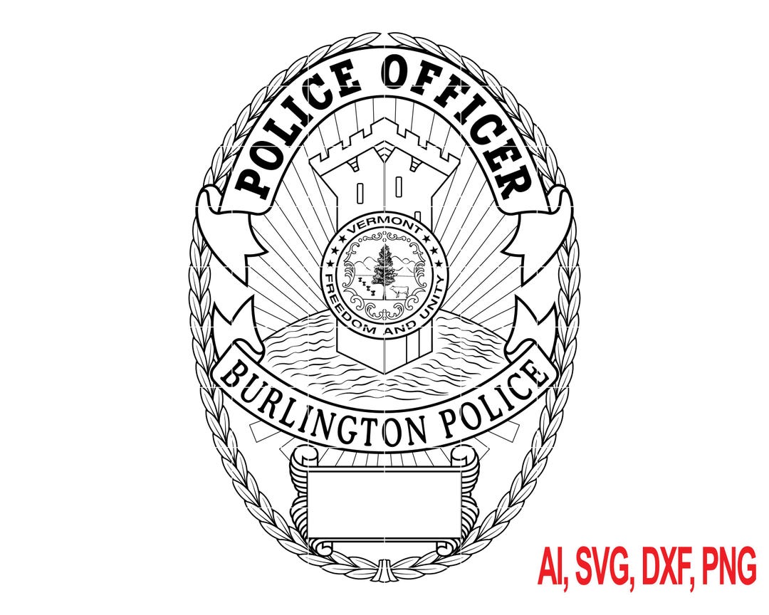 Burlington Police Officer Badge SVG - Etsy