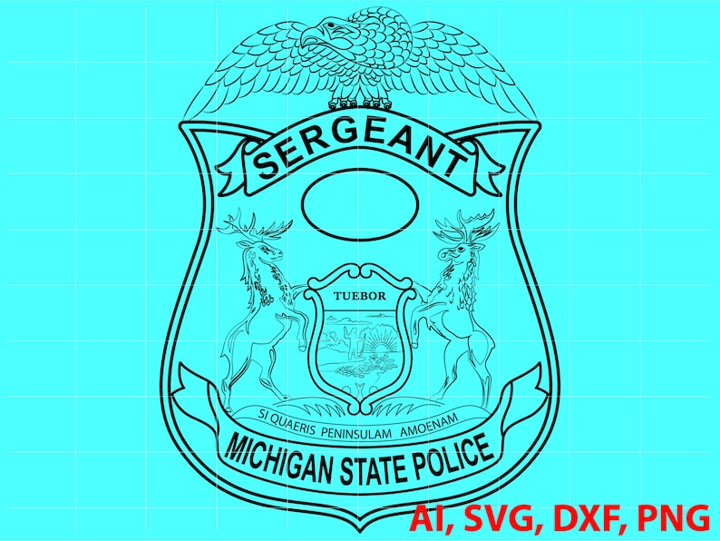 Michigan State Police Sergeant Badge Custom Ai Vector SVG - Etsy