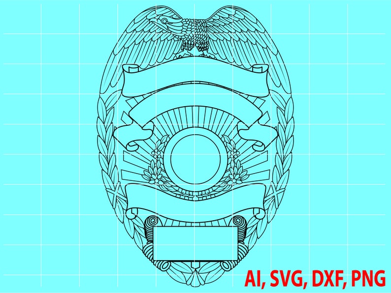 Blank Police Badge, Logo, Seal, Custom, Ai, Vector, SVG, DXF, PNG ...