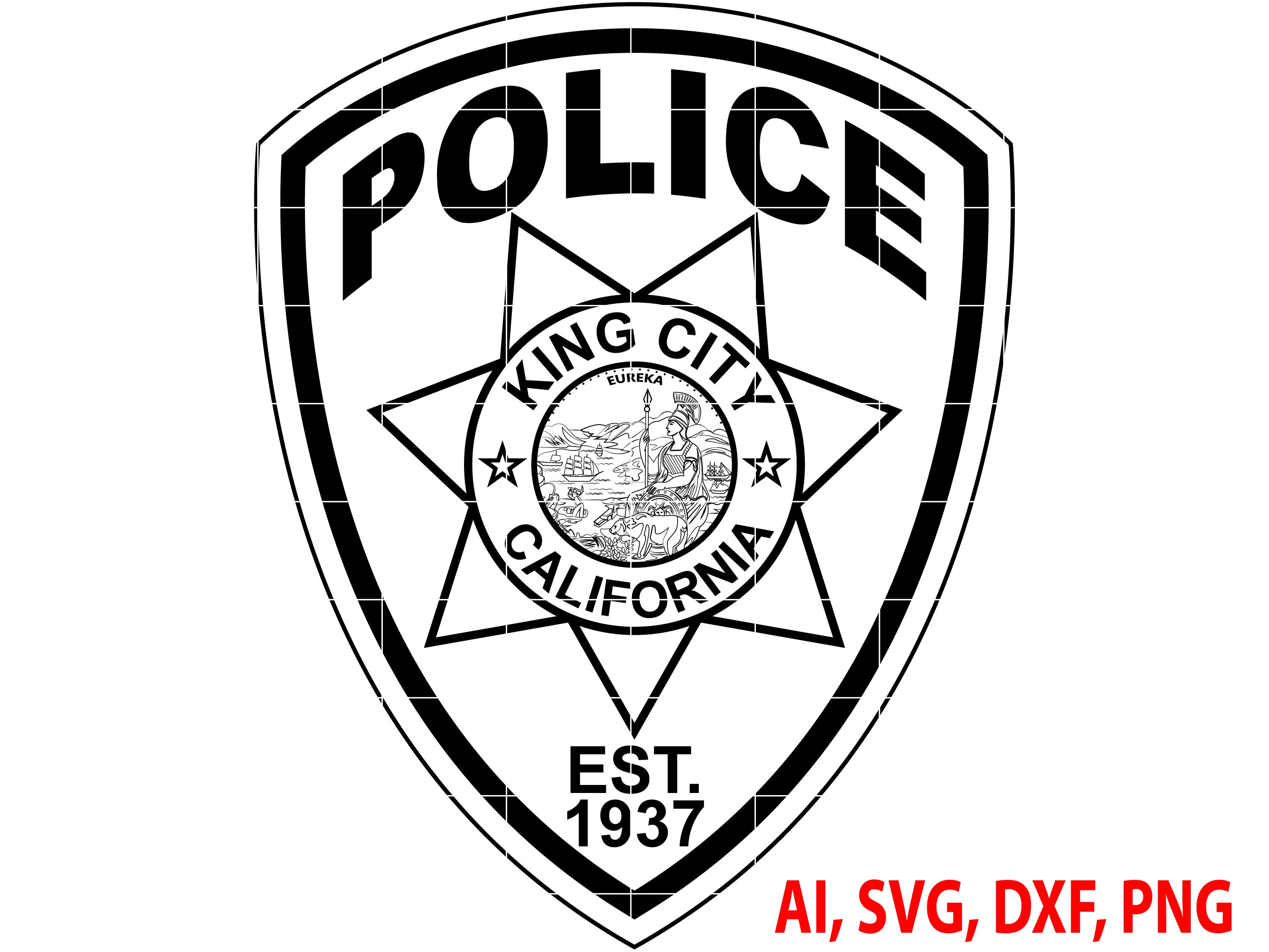 King City Police Badge, Logo, Seal, Custom, Ai, Vector, SVG, DXF, PNG ...
