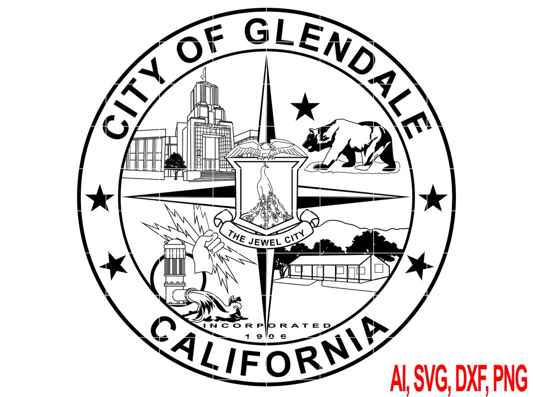 City of Glendale Seal Vector Art, Ai,svg, DXF, PNG, Digital Files - Etsy