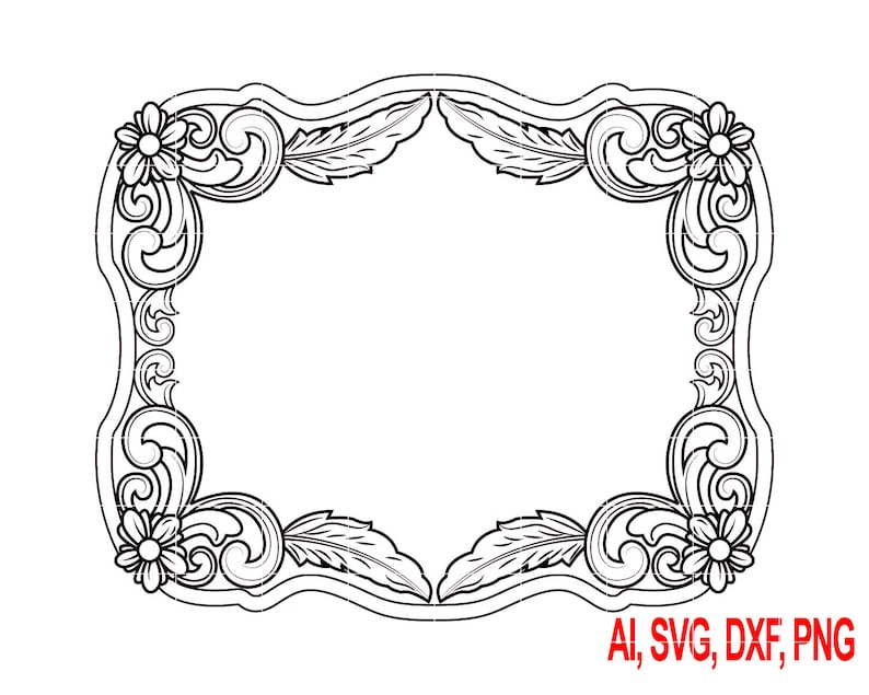 Western Belt Buckle Vector Design SVG (digital Download) - Etsy