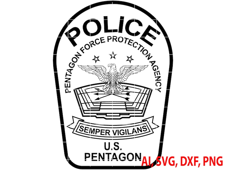 Pentagon Police Badge, Logo, Seal, Custom, Ai, Vector, SVG, DXF, PNG ...