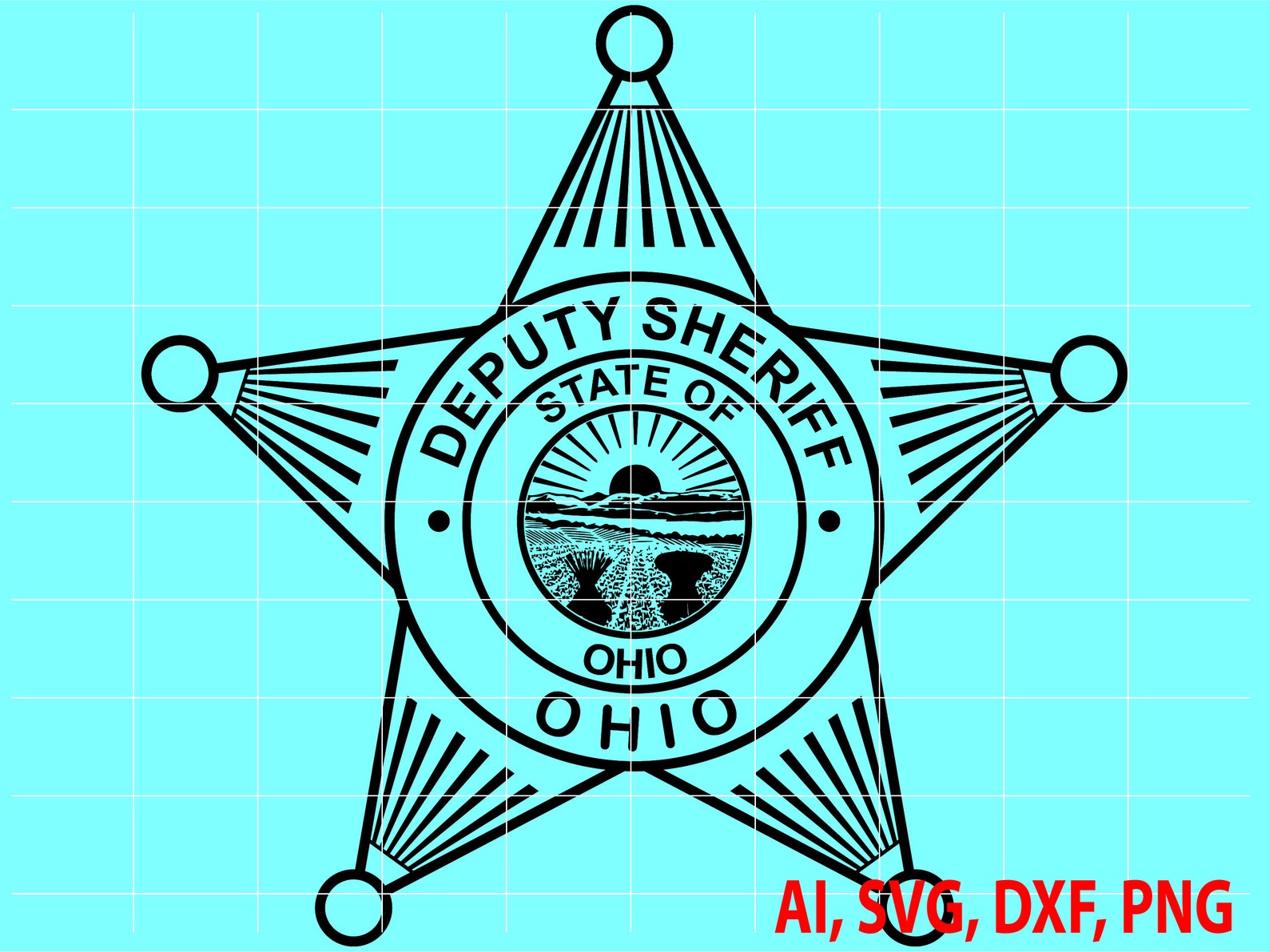 Ohio Deputy Sheriff Badge, Logo, Seal, Custom, Ai, Vector, SVG, DXF ...