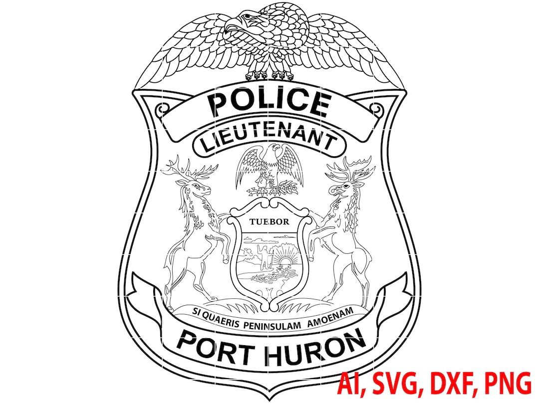 Port Huron Police Lieutenant Badge Vector Logo (digital) - Etsy
