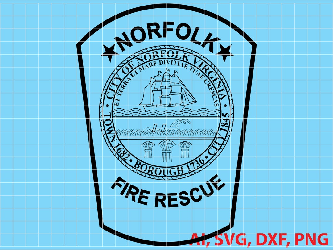 Norfolk Virginia Fire Rescue Badge Vector Logo (SVG, DXF, PNG) - Etsy