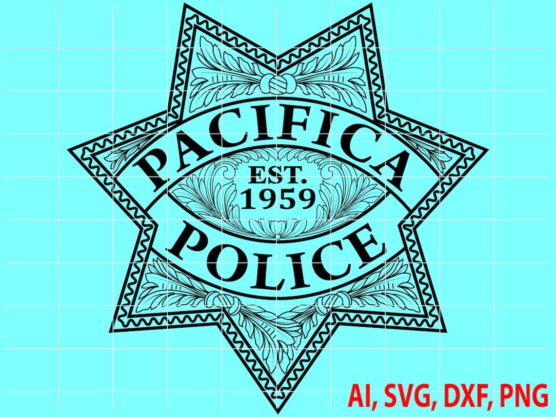 Pacifica Police Badge Logo Seal Custom Ai Vector SVG - Etsy