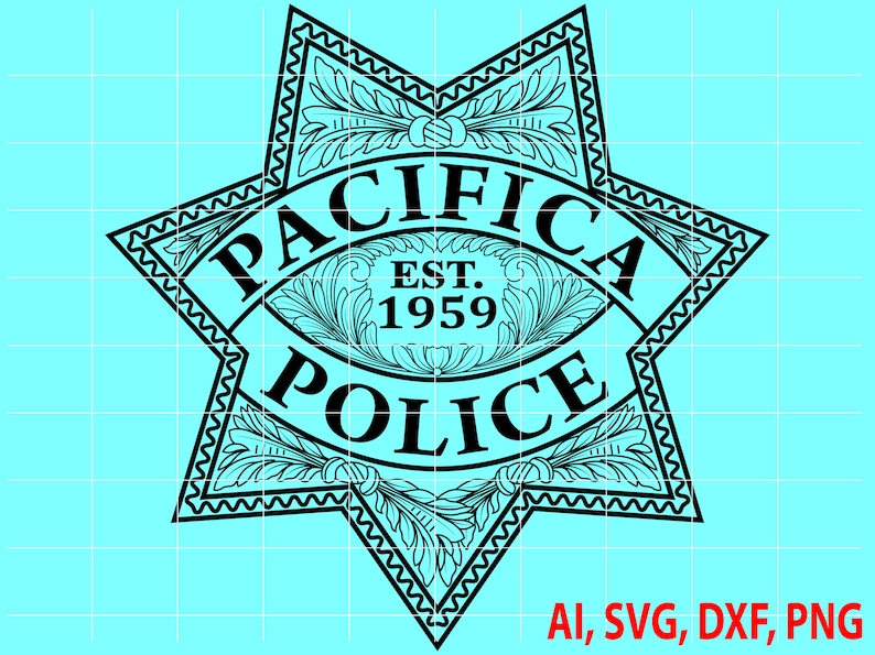 Pacifica Police Badge Logo Seal Custom Ai Vector SVG - Etsy