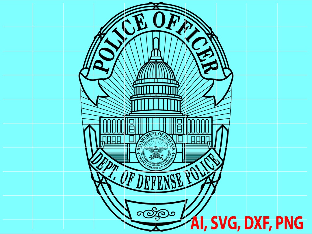 Defense Police Officer Badge, Logo, Seal, Custom, Ai, Vector, SVG, DXF ...