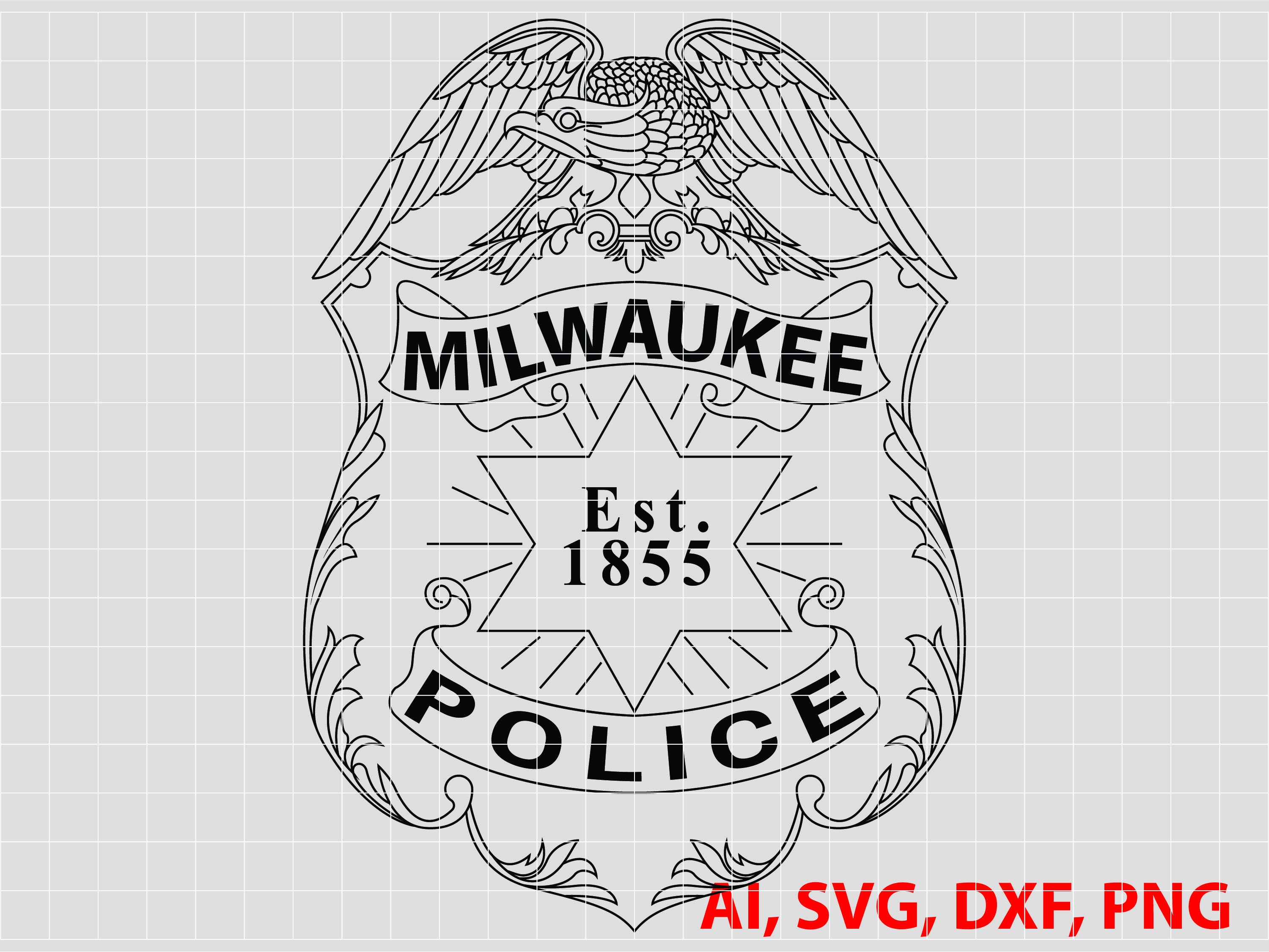 Milwaukee Police Badge Logo Seal Custom Ai Vector SVG - Etsy Australia