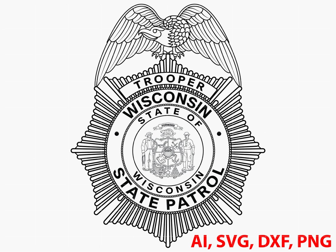 Wisconsin State Patrol Trooper Badge, Logo, Seal, Custom, Ai, Vector ...