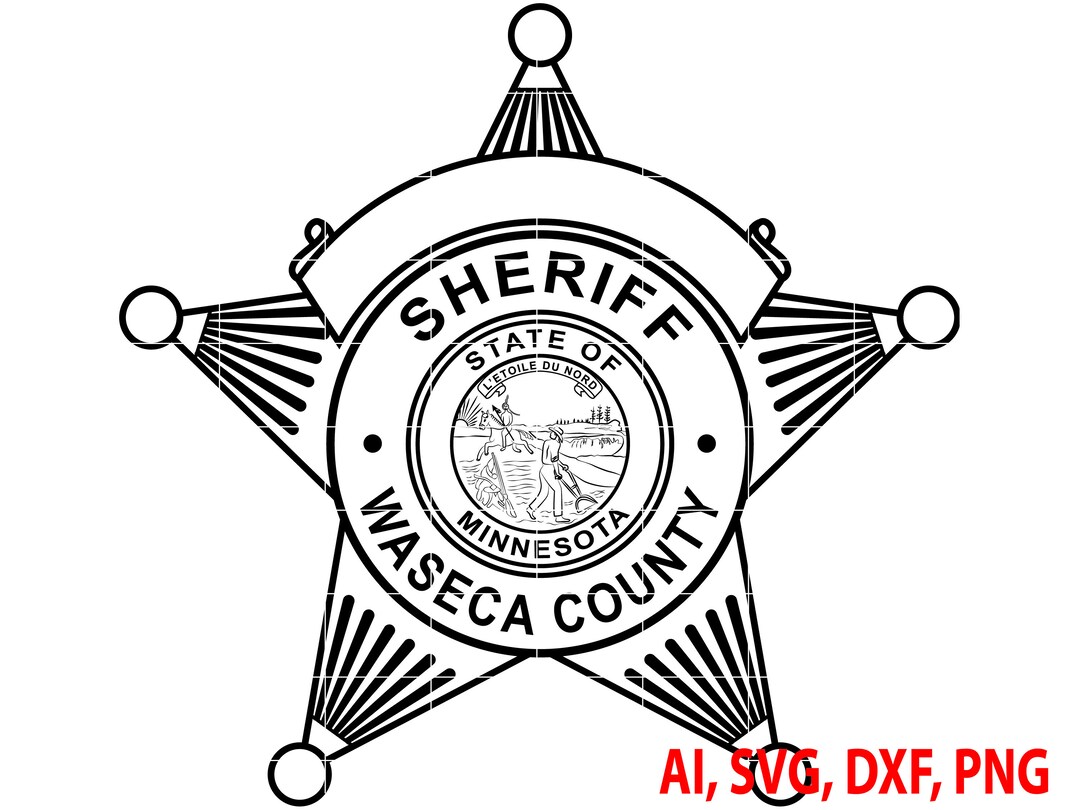 Waseca County Sheriff Badge, Logo, Seal, Custom, Ai, Vector, SVG, DXF ...