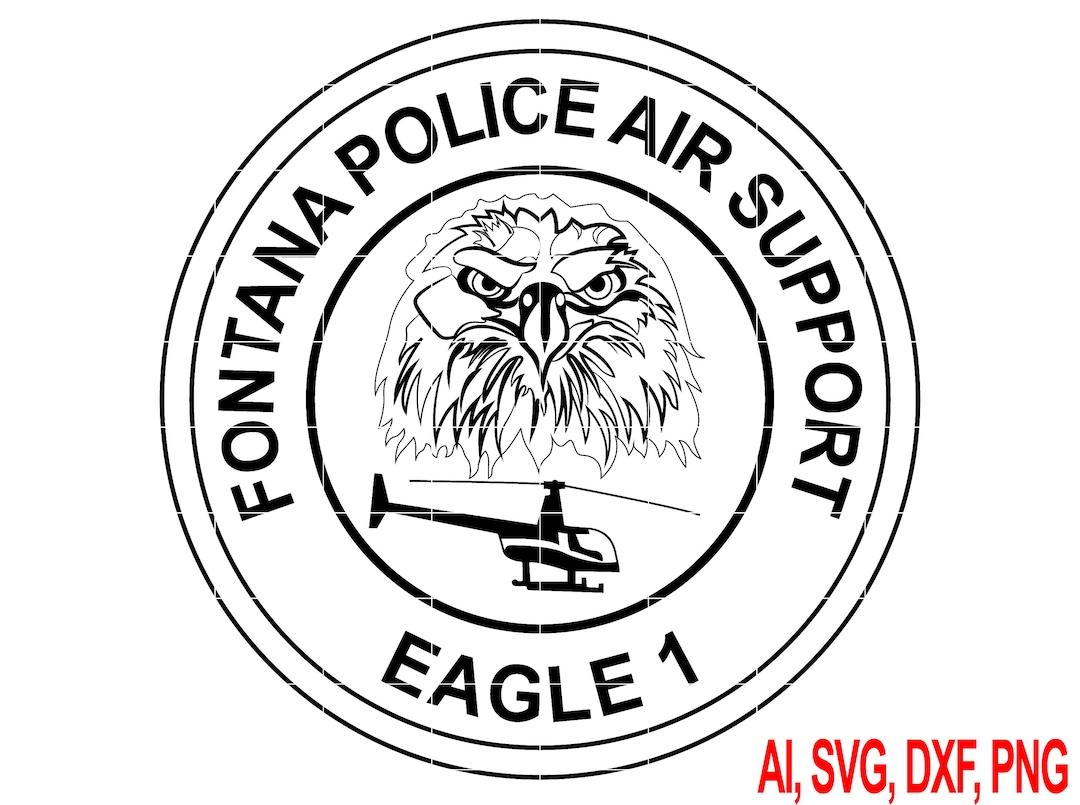 Fontana Police Air Support Custom Logo Vector Svg/dxf Files for ...