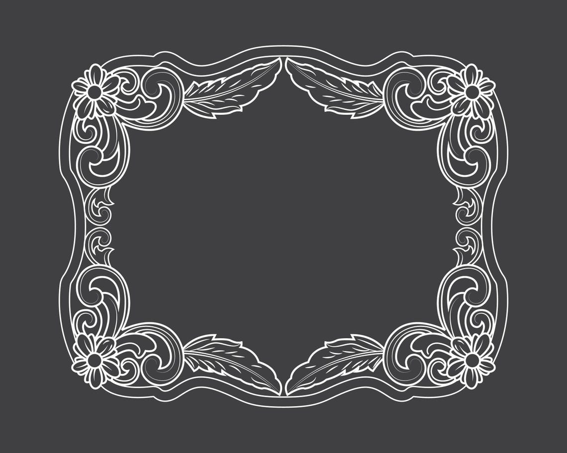 Western Belt Buckle Vector Design SVG (digital Download) - Etsy