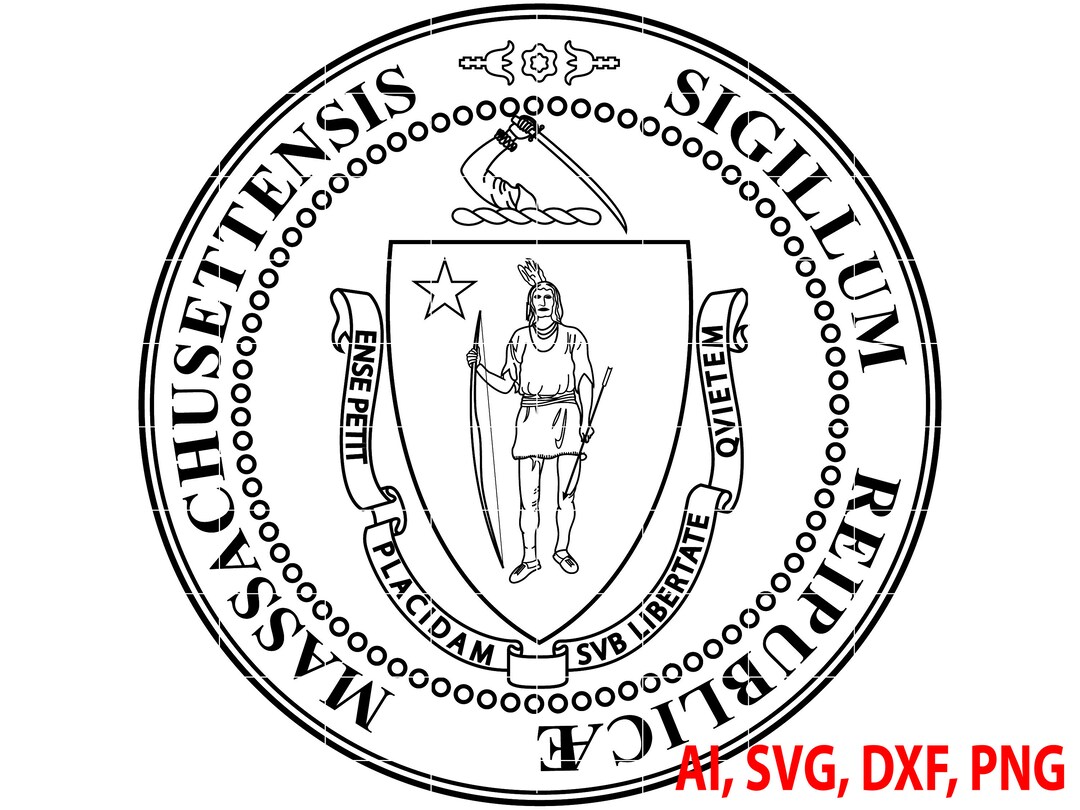Seal of Massachusetts Badge, Logo, Seal, Custom, Ai, Vector, SVG, DXF ...