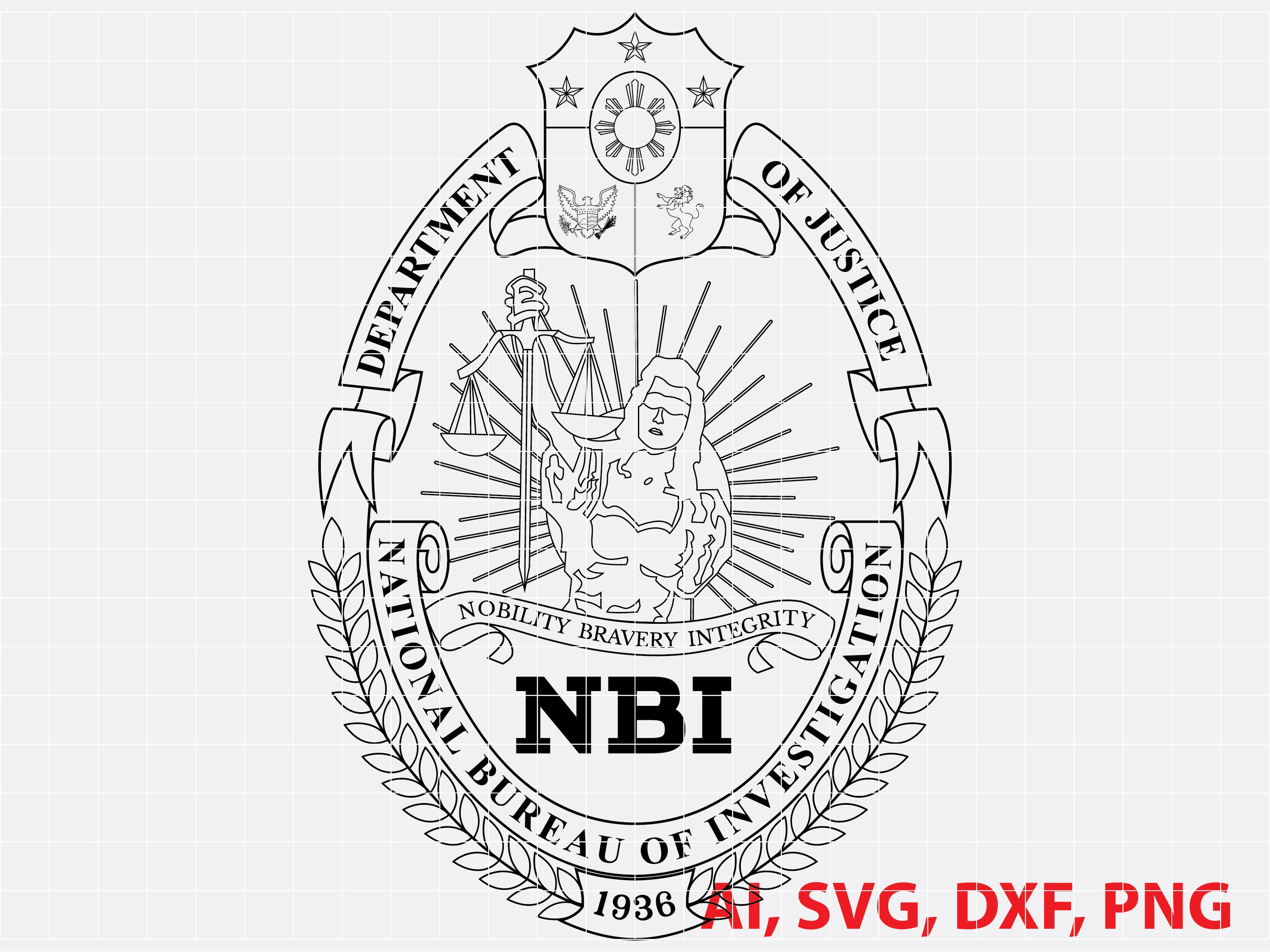 National Bureau of Investigation Dept of Justice Seal Vector Logo SVG ...