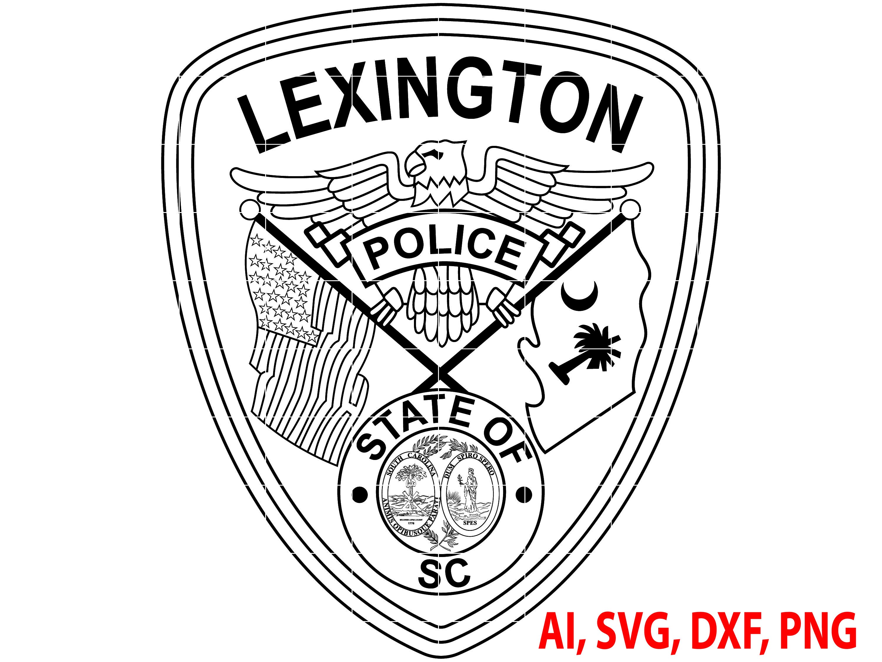 Lexington Police Badge, Logo, Seal, Custom, Ai, Vector, SVG, DXF, PNG ...
