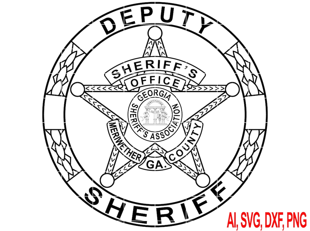 Sheriff Badge Meriwether County Georgia - Vector File (ai, Svg, Dxf ...