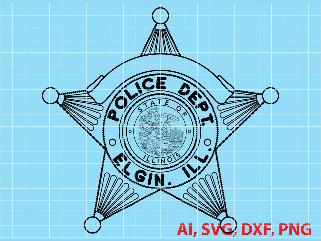 Elgin Illinois Police Badge Vector Logo (digital) - Etsy