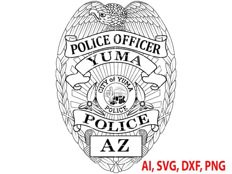 City of Yuma Police Officer Badge Logo Seal Custom Ai - Etsy