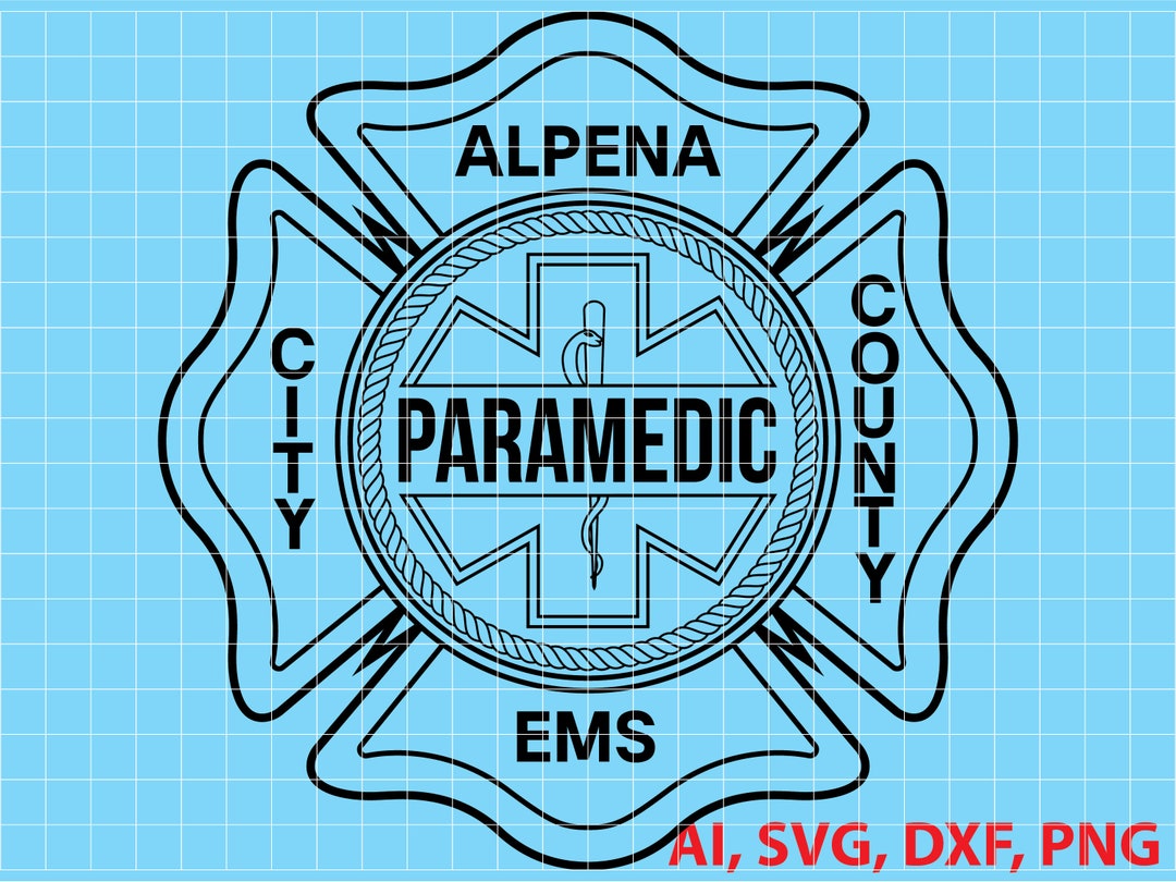 Texas State Paramedic Badge, Alpena County EMS Rescue Seal Logo. - Etsy