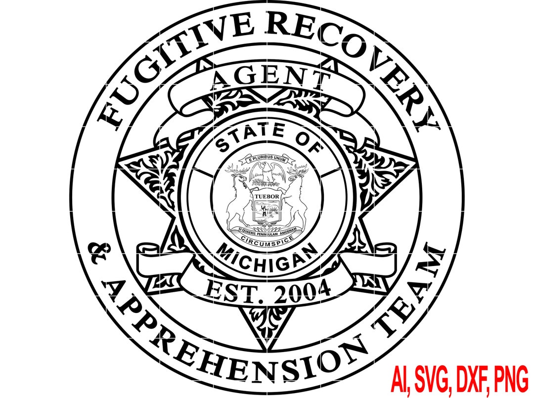 Michigan Fugitive Recovery Agent Badge Vector Art, Ai,svg, DXF, PNG ...