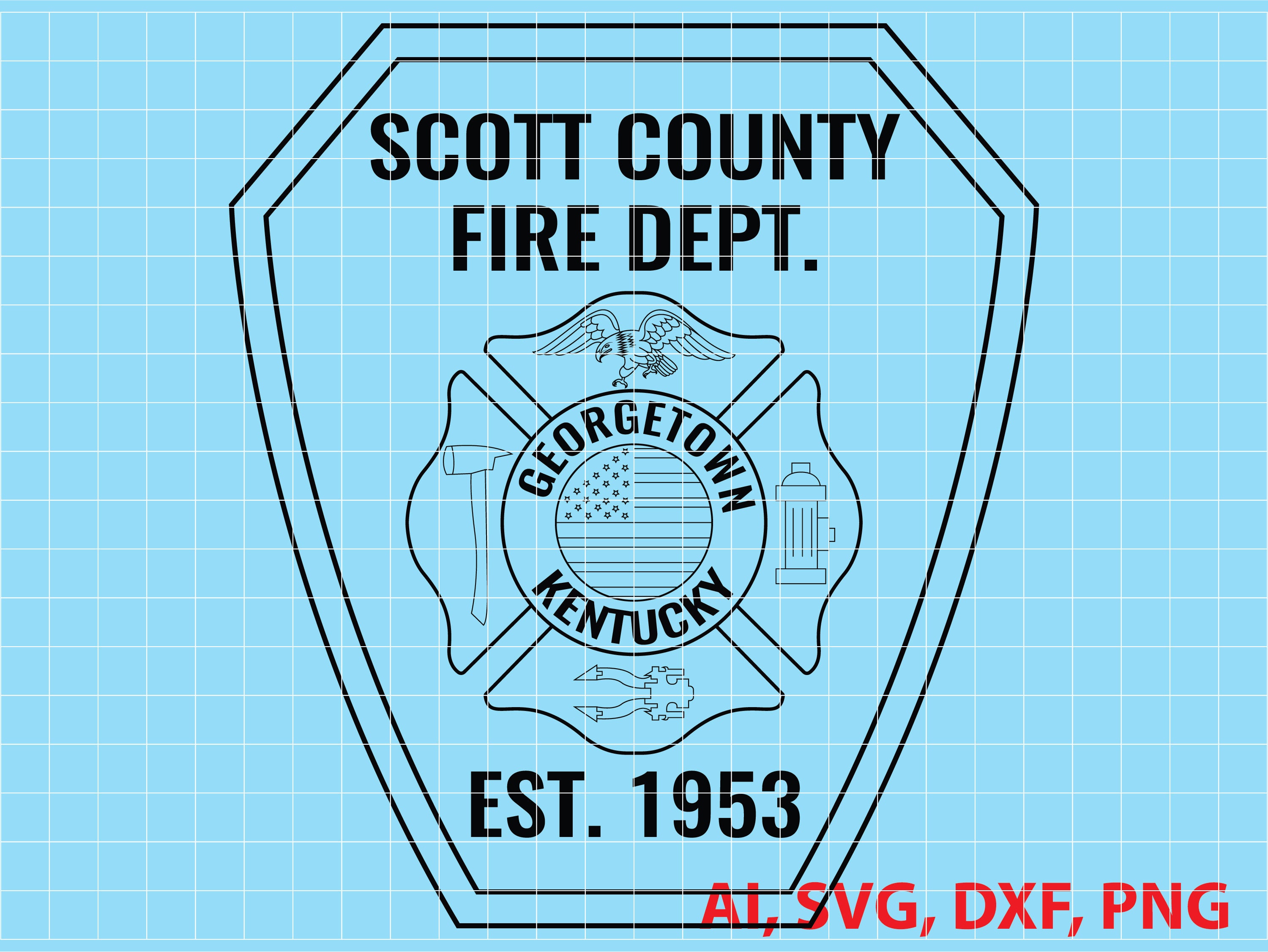 Scott County Fire Dept. Logo, Seal, Badge, Custom, Ai, Vector, SVG, DXF ...