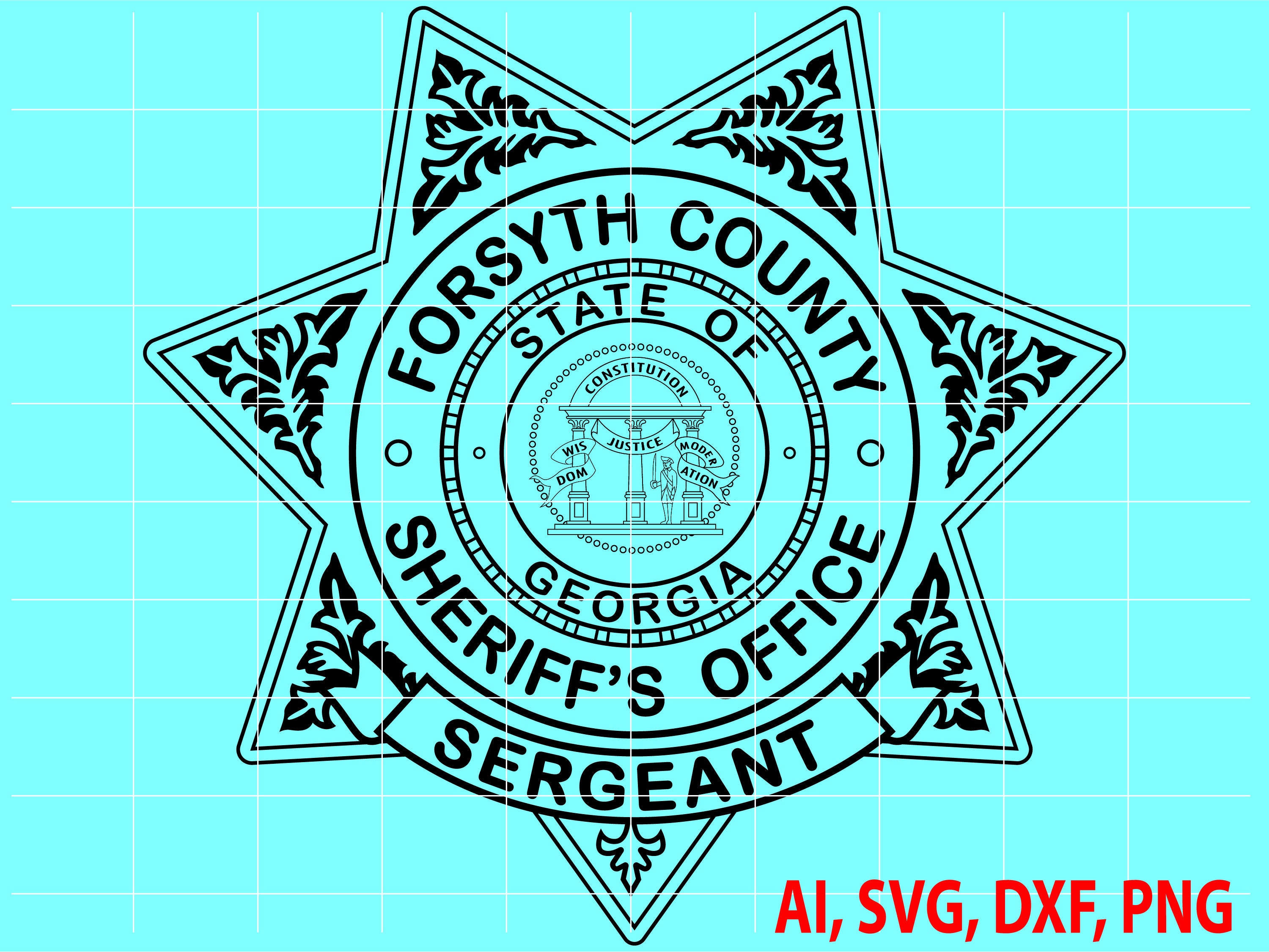 Forsyth County Sheriff Sergeant Badge, Logo, Seal, Custom, Ai, Vector ...
