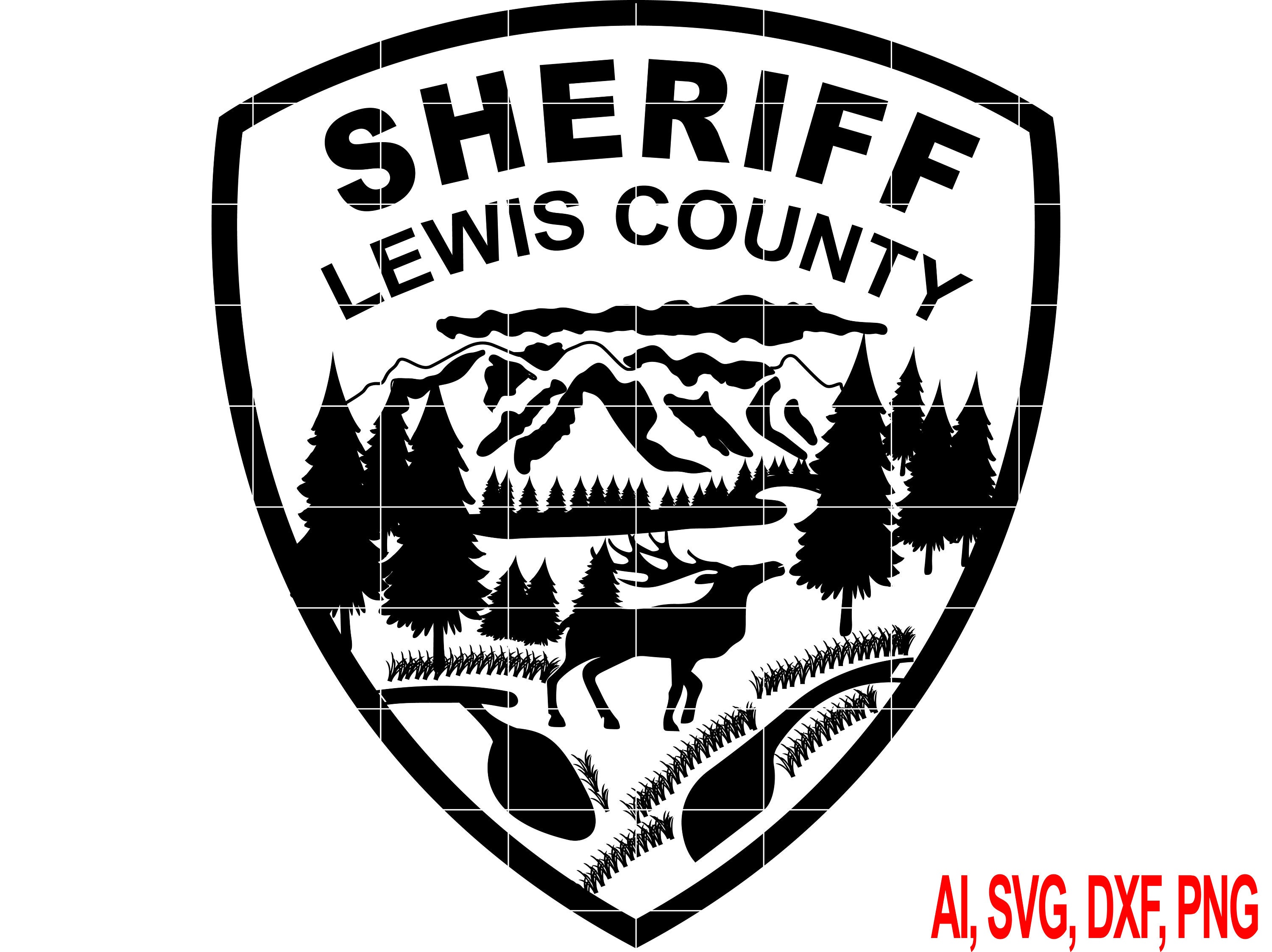 Lewis County Sheriff Badge Vector Files for CNC Router - Etsy