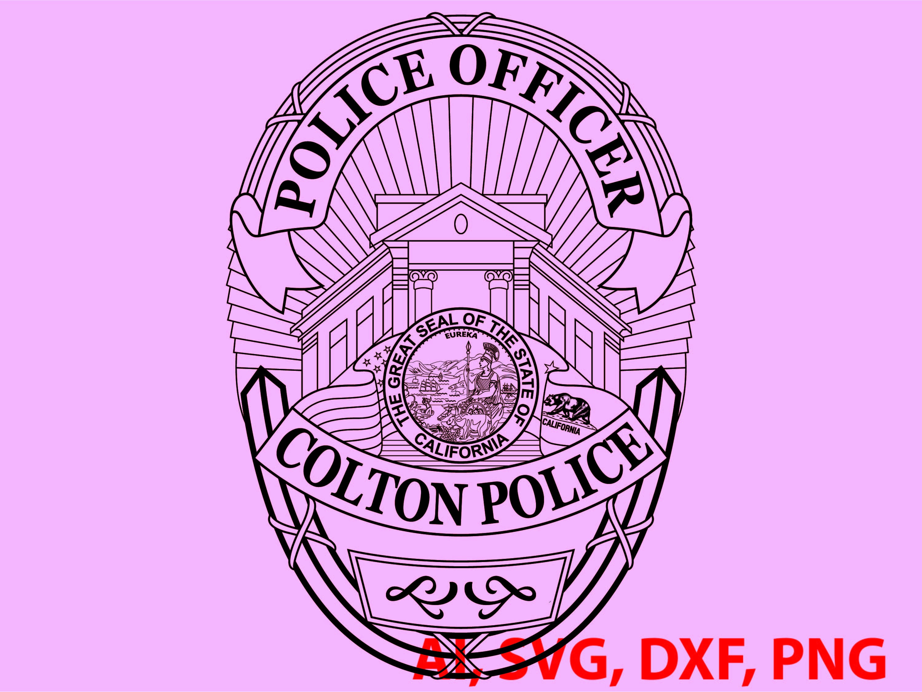 Colton Police Department Badge SVG Vector Logo (digital Download) - Etsy