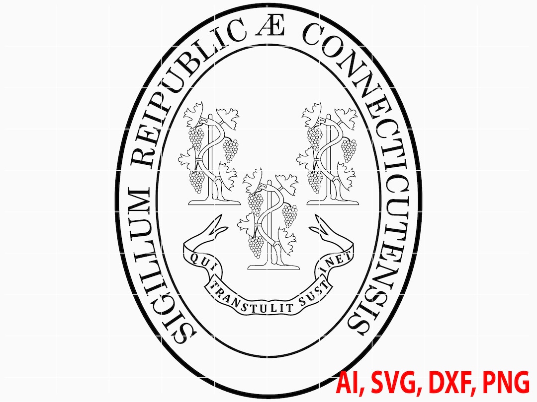 Seal of Connecticut Custom, Ai, Vector, SVG, DXF, PNG, Digital - Etsy