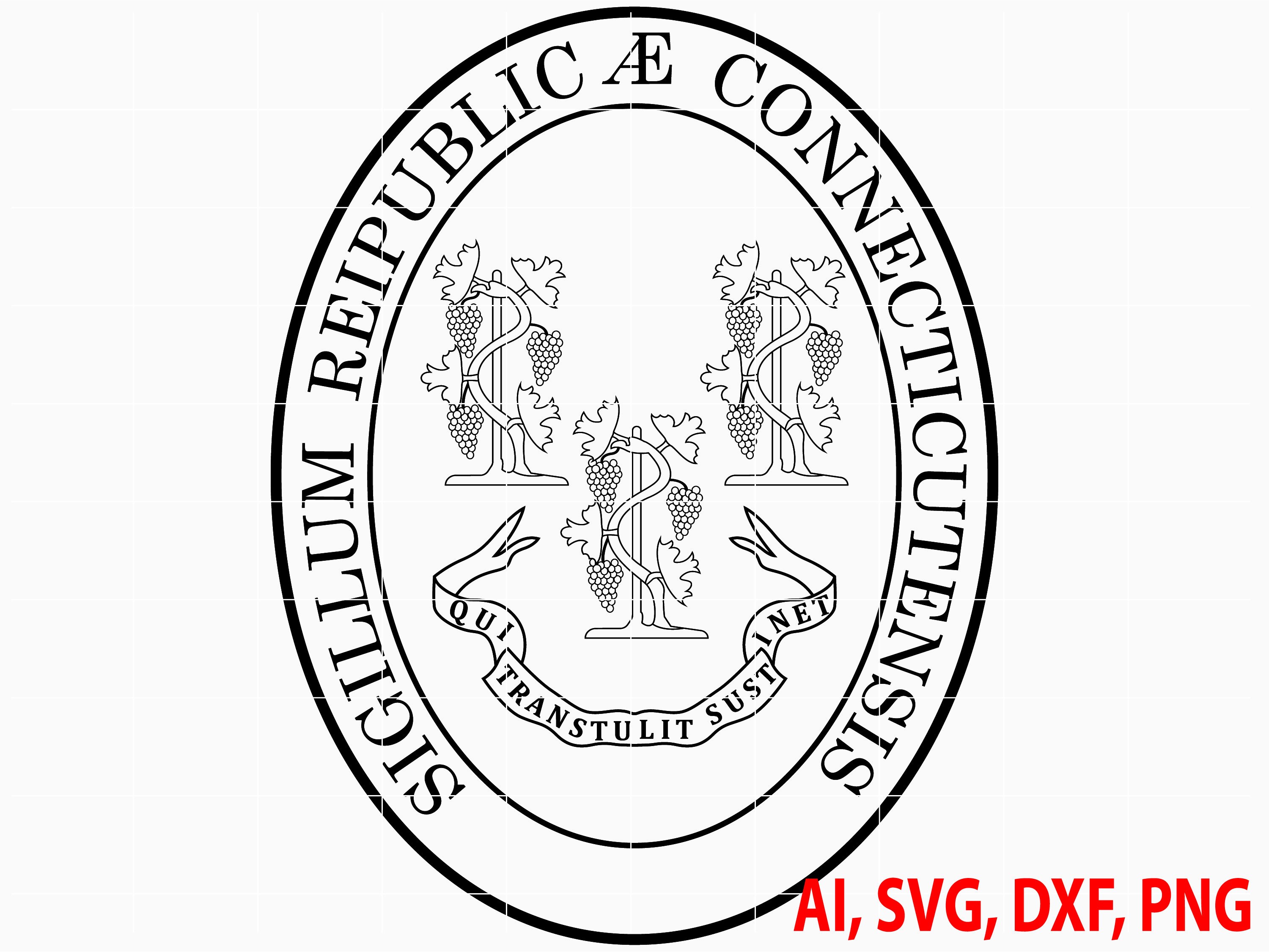Buy Seal of Connecticut Custom, Ai, Vector, SVG, DXF, PNG, Digital ...