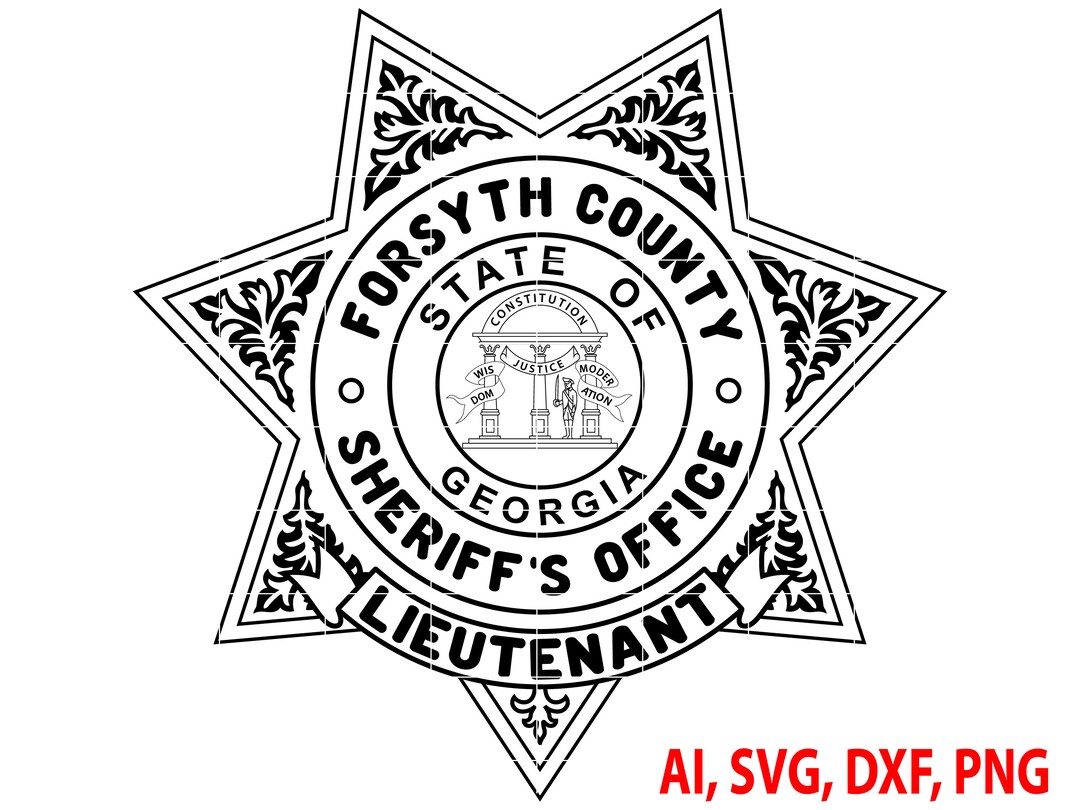 Forsyth County Sheriff Lieutenant Badge, Logo, Seal, Custom, Ai, Vector ...