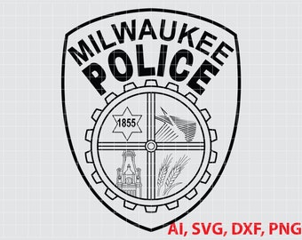 Milwaukee Police Badge Logo Seal Custom Ai Vector SVG | Etsy