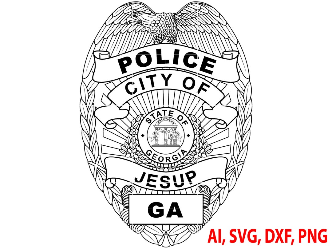 State of Georgia City of Jesup Police Badge, Logo, Seal, Custom, Ai ...