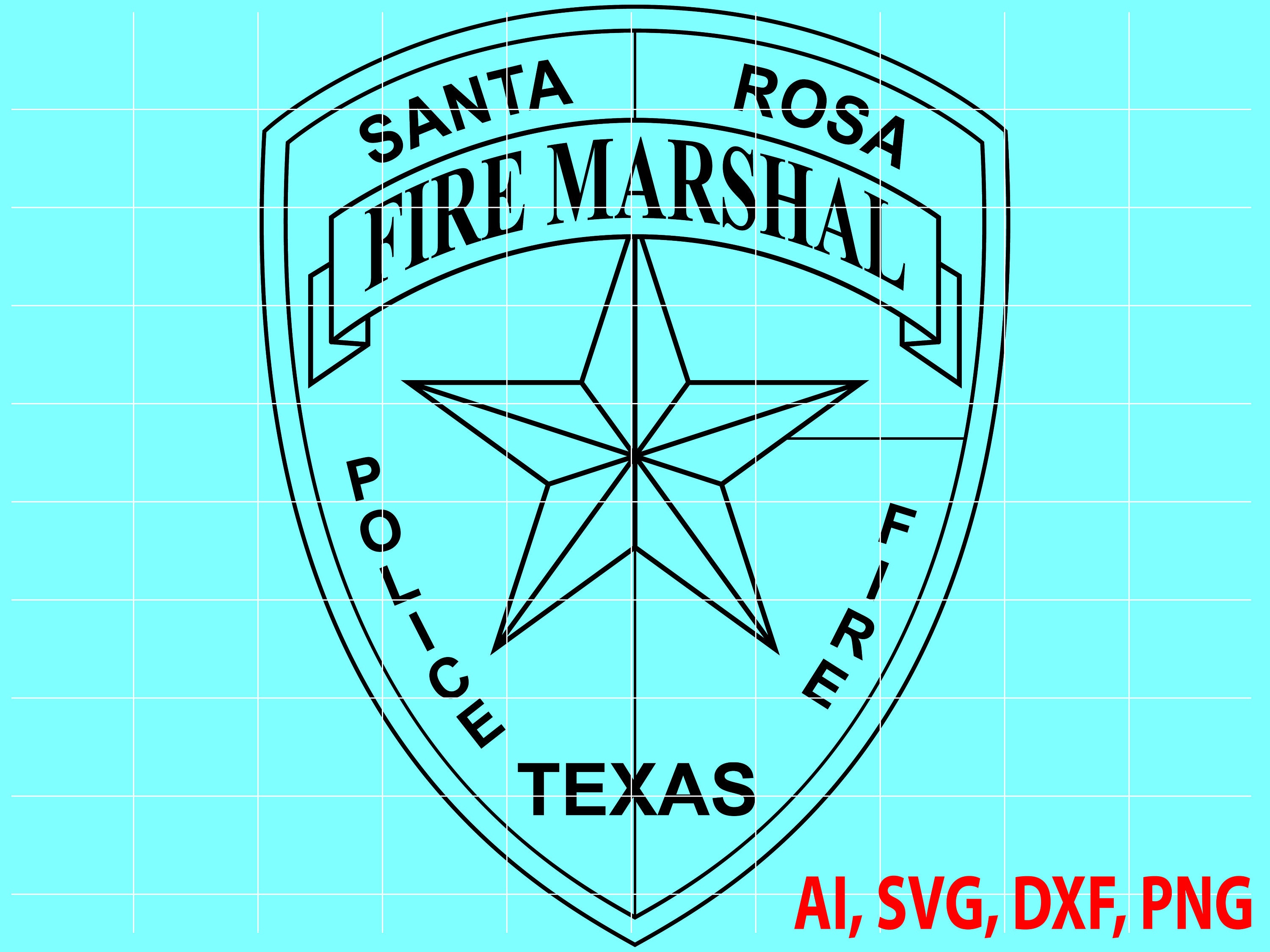 Texas Fire Marshal Police Badge, Logo, Seal, Custom, Ai, Vector, SVG ...