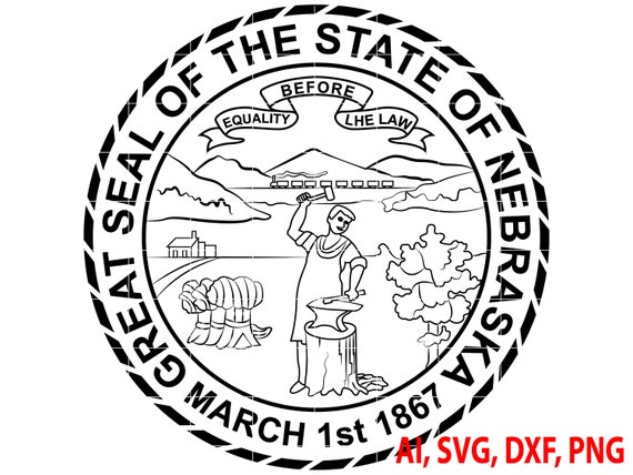Seal Great Seal of the State of Nebraska Badge Logo Seal - Etsy