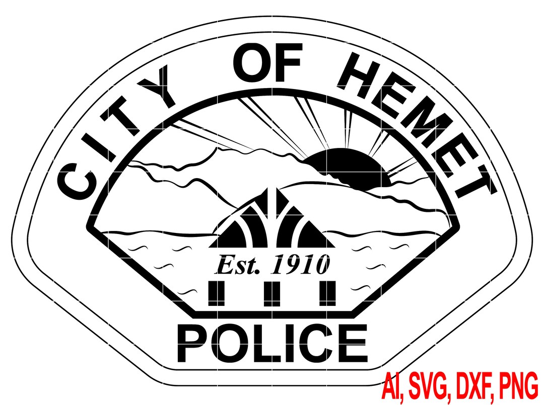 City of Hemet Police Logo Custom, Ai, Vector, SVG, DXF, PNG, Digital ...