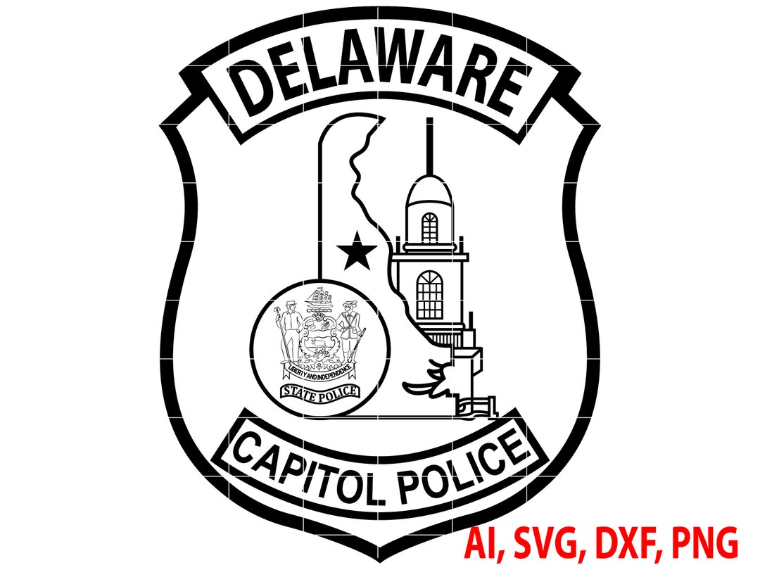 Delaware Capitol Police Badge, Logo, Seal, Custom, Ai, Vector, SVG, DXF ...